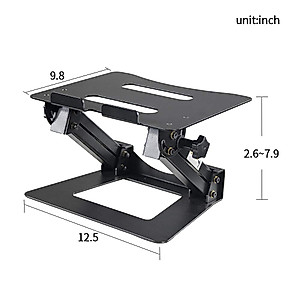 IKON MOTORSPORTS Adjustable Laptop Stand, Portable Ergonomic Computer Notebook Holder Stand Compatible with MacBook, Air, Pro, Tablets and Laptops, Black
