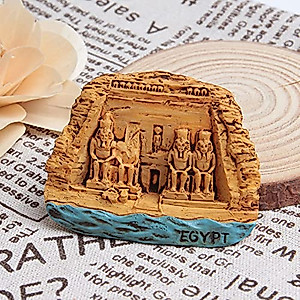 Acxico 2 pcs Egypt Fridge Magnet Stickers Aswan Abu Simbel Temple 3D Resin Tourist Souvenir