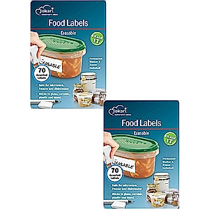 Jokari Erasable Food Labels 2 Pack Refill, Reusable, Freezer, Microwave and Dishwasher Safe Kitchen Tool for All Purpose Meal