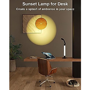 HCYHNB LED Desk/Task Lamp for Home Office, 600LM Eye-Caring Reading Light, 360°Rotatable Swing Arms, Dimmable Table Lamp with Atmosphere Lighting for Desk Bedside