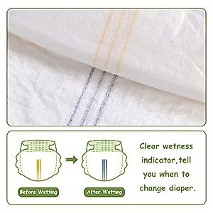 Aimisin Bamboo Disposable Baby Diapers Plant-Based Biodegradable Soft Absorbent Diapers for Babies Hypoallergenic for Sensitive Skin (S(5-16Lbs)-36ct)