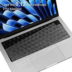 BlueSwan Keyboard Cover for 2021 2022 2023 M1/M2/M3 Pro/Max MacBook Pro 14/16 A2442 A2485 A2779 A2780, M2 MacBook Air 15/13 A2941 A2681, US Layout, Keyboard Protector Accessories