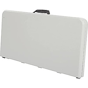 Office Star Resin 5-Piece Folding Square Table and Chair Set, Light Grey