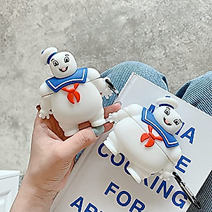 VARWANEO Case for Airpods Pro, Soft PVC 3D Cute Funny Fun Cartoon Ghost Busters Design Kawaii Airpods Cover Case with Keychain, Cool for Kids Teens