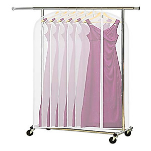6 Pack - SimpleHouseware 60-Inch Translucent Garment Bags with Zipper for Suits, Dresses, Costumes, Uniforms