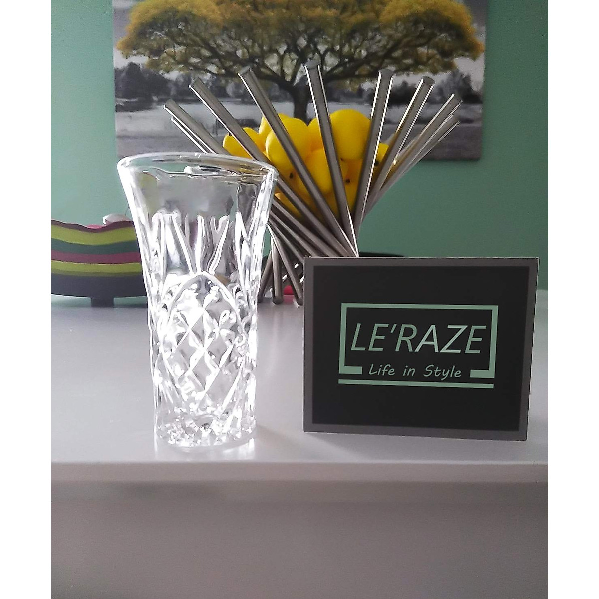 Le'raze [Set of 6] Heavy Base Shot Glass Set, 2-Ounce Shot Glasses for Scotch, Whiskey, Tequila, or Vodka, 6-Pack