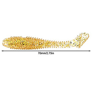 01 Fish Lure Bait, Shaped Luminous Paddle Tail Fishing Lures, Anti‑Corrosion Fishing Accessories Lifelike Lures for River Lake(#8 Golden)