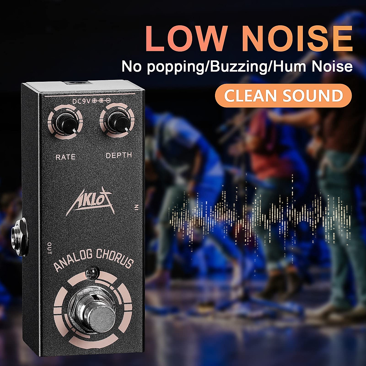 High Gain Distortion Guitar Pedal, AKLOT Electric Effects Pedals Mini Single Type DC 9V True Bypass