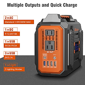 Portable Power Station 300W and Portable AC Power Bank 65W,ZeroKor Portable Power Station Bundle with AC Outlets for Home Use Camping RV Travel Emergency Van Life Explore