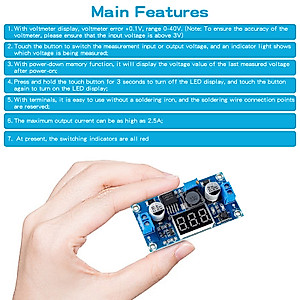 EC Buying LM2577 DC-DC Boost Module, Digital Display Board Adjustable with LED Display Digital Voltmeter Boost Converter, Digital Display Board Circuit Board Input 4-35V Output Current 3A (2PCS)