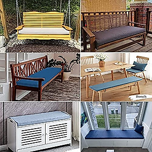 RCDPK Custom Bench Cushion Personalized Chair Pad, Garden Patio Furniture Bench Cushions, 50D High Resilience Sponge, Removable Linen Cushion Cover, for Indoor Outdoor Furniture (Custom Size, Brown)