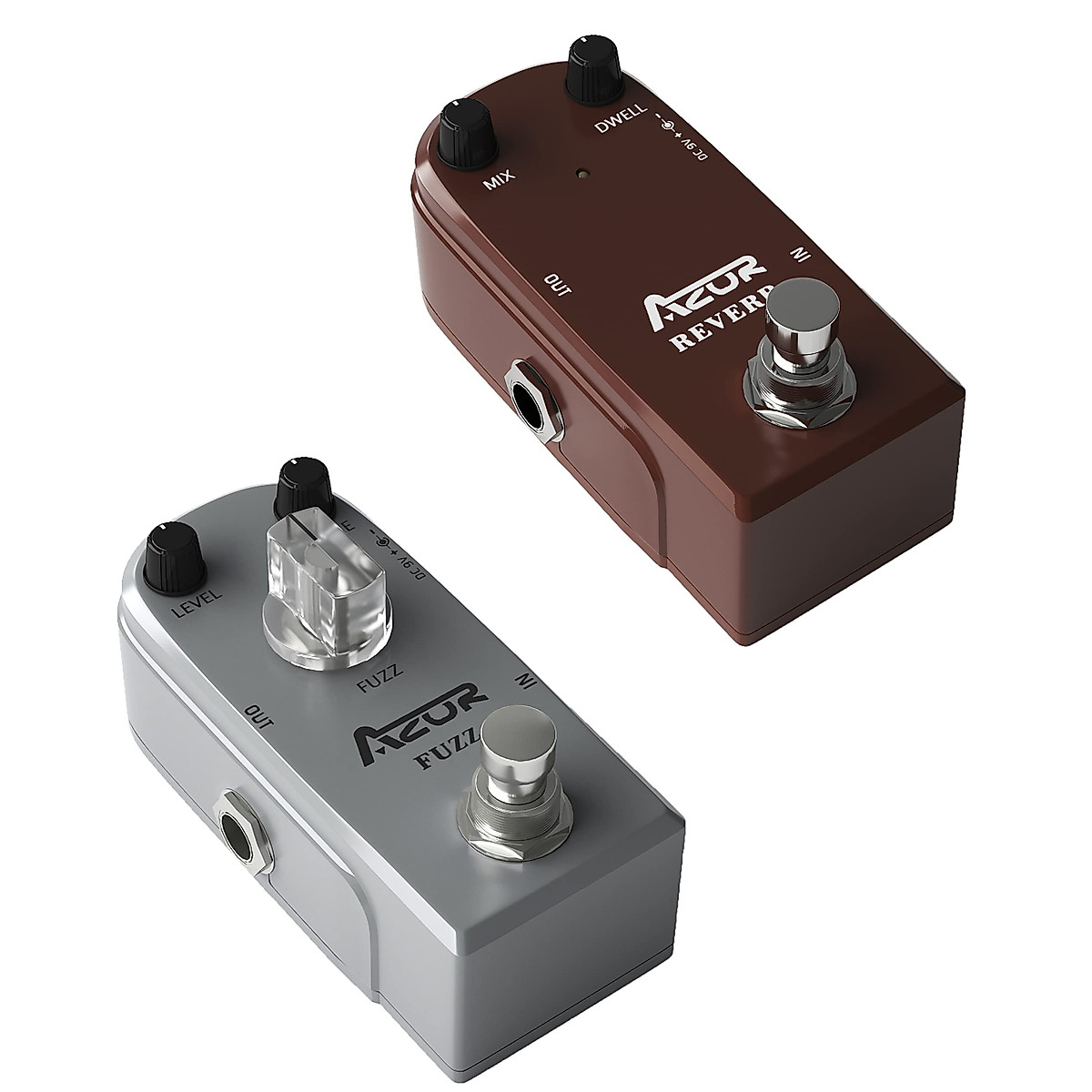 AZOR Fuzz Guitar Effect Pedal with AP311 Spring Reverb Guitar Effect Pedal with True Bypass Aluminium alloy case