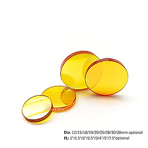 CNCOLETECH CO2 Laser Lens Dia:20mm FL:2.5" or 63.5mm Laser Mirror CVD ZnSe Focus Focal Lens for CO2 Laser Engraving Cutting Engraver/Cutter 40W-200W