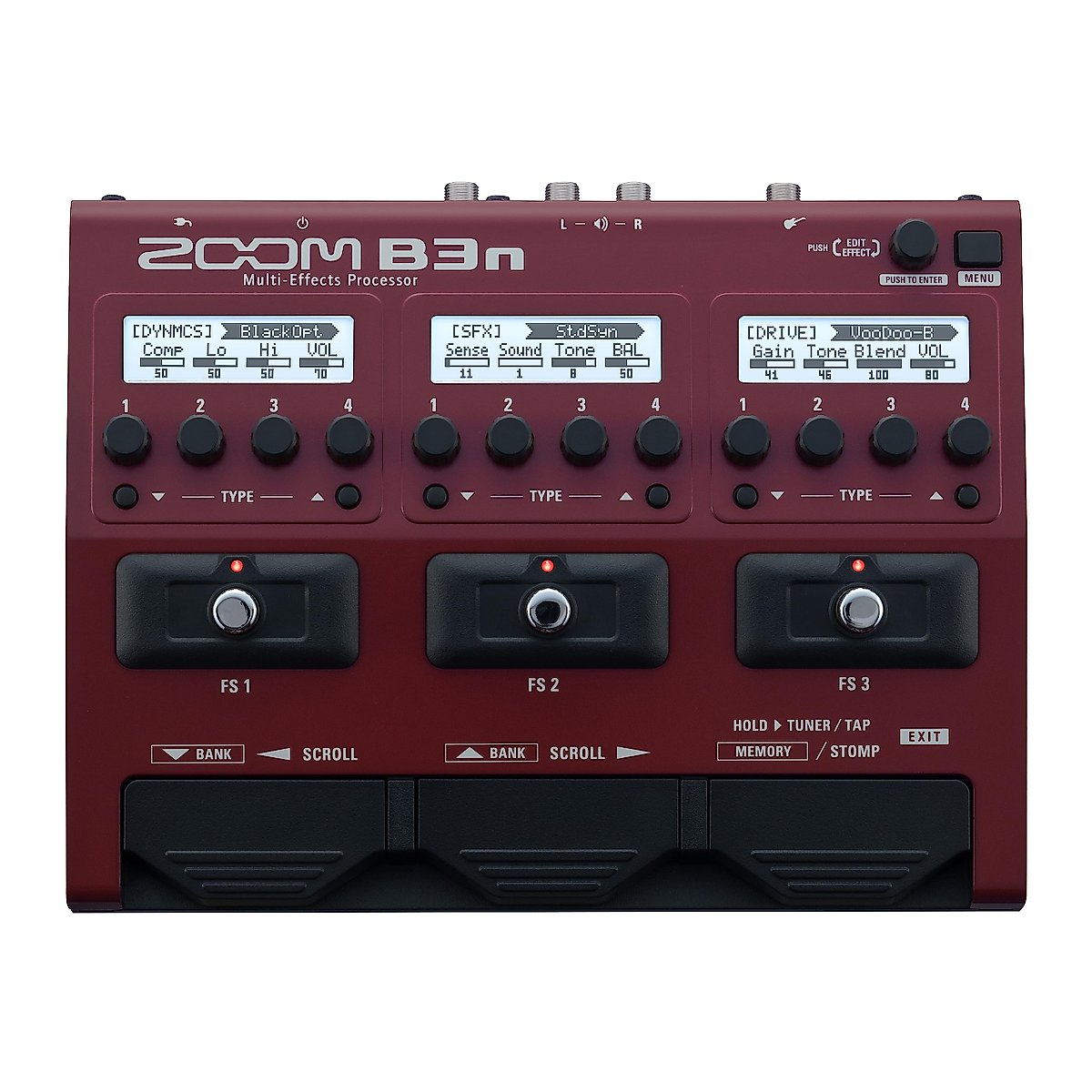 Zoom B3n Bass Guitar Multi-Effects Processor Pedal, With 60+ Built-in effects, Amp Modeling, Stereo Effects, Looper, Rhythm Section, Tuner