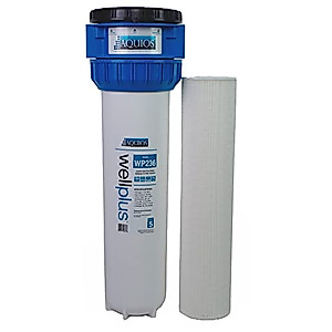 Aquios® WellPlus™ WP236 Jumbo Salt Free Water Softener & Filter System - Prevents Calcium Scale & Iron - Removes Sediment, Rust, Dirt - High Flow Rate - Built in by-Pass & Shut Off Valve