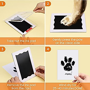 Nabance Paw Print Kit, Dog Nose Print Kit, No Mess Paw Print Stamp Pad for Dogs & Cats, 8Pcs Pet Paw Print Impression Kit with Photo Frames, Clean Touch Ink Pads, Nose Print Stamp Pad for Dogs