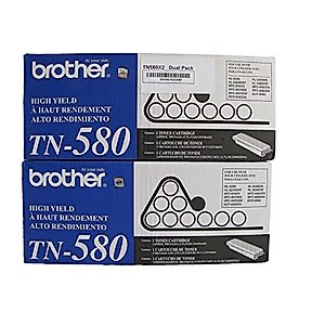BROTHER TN580X2 TN-580 Dual Pack. Two Brother TN-580's Bundled