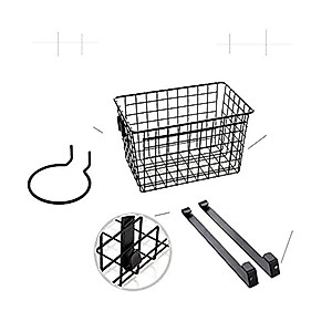 ARTIBETTER Hair Dryer Holder Wall Mounted Door Hanging Hair Tool Storage Caddy Bathroom Kitchen Storage Organizer Basket for Shampoo Towel Soap Cosmetic Tool Black