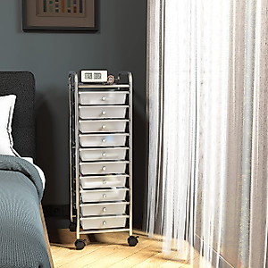 SimpleHouseware Utility Cart with 10 Drawers Rolling Storage Art Craft Organizer on Wheels, Metal
