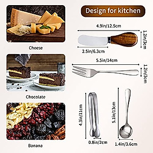 Charcuterie Accessories (20 Pcs), Cheese Spreaders for Charcuterie Board, Mini Serving Spoons, Forks and Mini Serving Tongs - Charcuterie Utensils for Butter, Cheese and Pastry Making