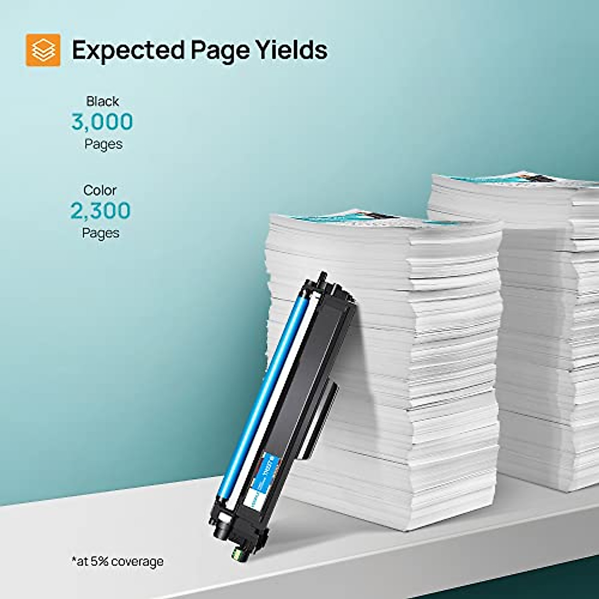 TN227 TN-227BK/C/M/Y High Yield Compatible Toner Cartridge Replacement for Brother TN227 TN 227 TN223 Compatible with MFC-L3770CDW MFC-L3750CDW MFC-L3710CDW HL-L3270CDW HL-L3210CW Printer, 5 Pack
