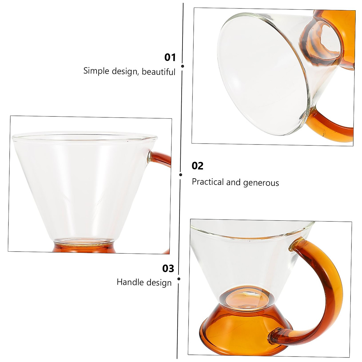 NAMOARLY Coffee Pot Travel Espresso Maker Clear Coffee Mugs Drip Coffee Maker Tea Severs Coffee Brewer Lemonade Cups with Lids Manual Espresso Machine Water Container Coffee Cup Glass White