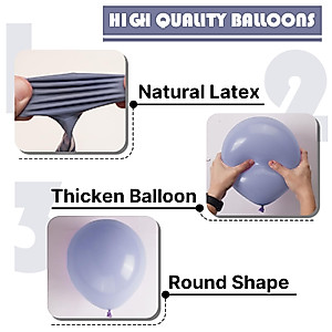 PartyWoo Retro Dusty Blue Balloons, 100 pcs Grayish Blue Balloons Different Sizes Pack of 18 Inch 12 Inch 10 Inch 5 Inch Balloons for Party Decorations, Birthday Decorations, Wedding Decorations