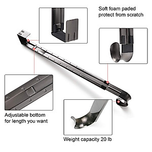 Myfolrena Wreath Hanger Adjustable Door Hanger Wreath Hanger for Front Door 15-24inch,Over The Door Wreath Hanger, Hold Up 20lb (Nickle-2 Pack)