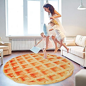 Waffles Blanket, Tortilla Blanket for Adults and Kids, Funny Food Throw Blanket, Novelty Gifts for Everyone, Soft Throw Blanket for Bed Couch or Travel - 71 inchs Orange