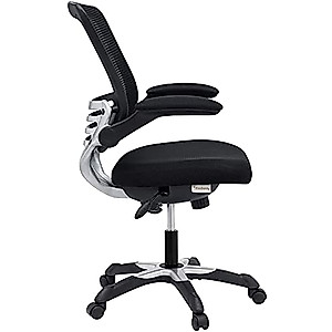 Modway Edge Mesh Back and Mesh Seat Office Chair In Black With Flip-Up Arms in Black