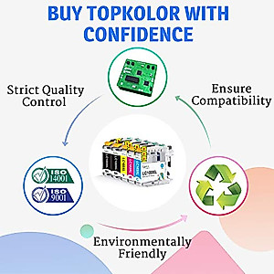Topkolor Compatible Ink Cartridges Replacement for Brother LC103 LC101 LC103XL for Printer MFC-J870DW MFC-J450DW MFC-J6920DW 15 Combo Packs, Newest Chips.