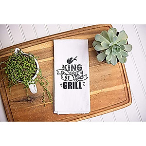 King of the Grill Towel | Mens Waffle Weave Dish Towel | Mens Kitchen Towel | Men Grilling Gift | Wedding Gift | BBQ Gift | Mens Kitchen Gift