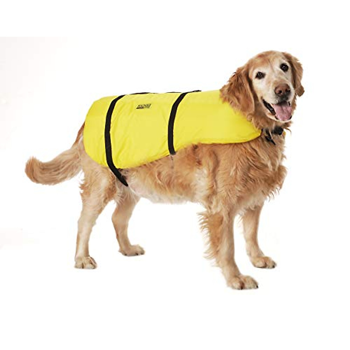 Seachoice Dog Life Vest, Adjustable Life Jacket for Dogs, w/Grab Handle, Yellow, Size XL, Over 90 Lbs.