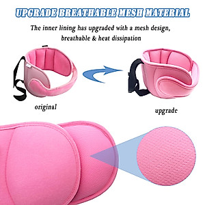 StoHua Toddler Car Seat Head Support Neck Pillow Strap - Kids and Baby Safety Neck Relief Head Support Band Sleep Strap with Adjustable Belt, Pink