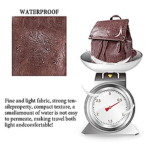 ROOSALANCE Women Backpack Waterproof Anti-theft PU Leather Nylon Shoulder Bag Travel Backpack Ladies (Dark Pink)