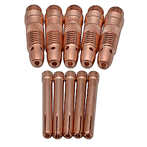 10Pcs Collet Body 10N32 (3/32") & Collet 10N24 (3/32") Consumables KIT for TIG Welding Torch 17, 18 and 26