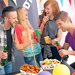 50 Pcs Graduation Snack Trays Disposable Food Holder Congrats Grad Paper Food Trays Wedding Popcorn Tray Birthday Party Supplies for Graduation Party Supplies Popcorn Decoration Platter (Black)