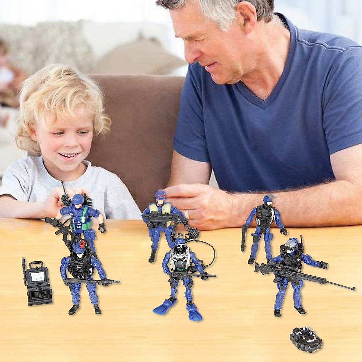 YEIBOBO ! 6 Pack Soldiers Action Figure Set - Army Men SWAT Team Toy (Future X-Cops)