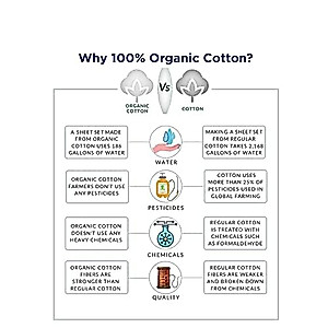 CASA PLATINO 100% Organic Cotton Duvet-Cover Set King Size Cool Blue, Pure Organic Cotton Long Staple Percale Weave Ultra Soft, Breathable, GOTS Certified