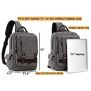 Leaper Canvas Messenger Bag Anti-Theft Crossbody Bags Sling Bag with USB Black, XL