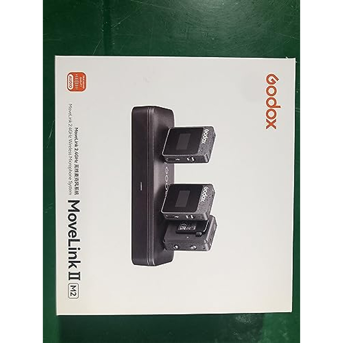 Godox MoveLink II M2 Wireless Lavalier Microphone System(2 TX + 1 RX + Charging Case), 2.4G Wireless Noise Cancelling Mic, 100m(328ft) Range for Camera, Computer, Smartphone TikTok Interview Recording