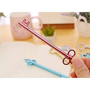 20 Pieces Novelty Key Style 0.5 mm Gel Ink Pen, Magnolora Creative Office Stationary School Supplies Fine Point Ballpoint Black Ink Gel Pen, Random Color