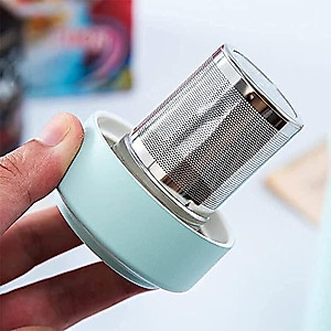 Vacuum Insulated Water Bottle,9Oz Double Wall Insulation Stainless steel Thermos Cup with Ceramic Liner Keeps Beverage Hot or Cold for 6 Hours, Tea Coffee Travel Tumbler Mug with Infuser (Blue)