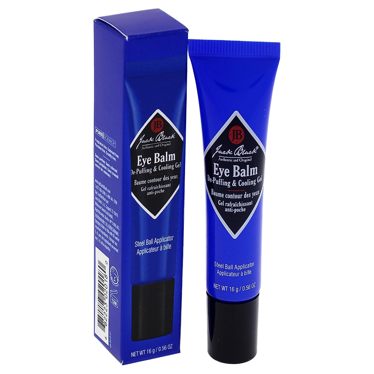 Jack Black Eye Balm De-Puffing & Cooling Gel, 0.56 Ounce