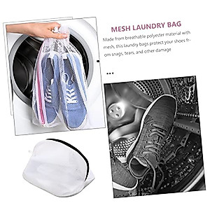 Unomor 2pcs Laundry Bag Wash Bag Mesh Wash Bag Travel Shoe Bags Shoes Washing Bag Sock Sneakers Sneaker Washing Bag Shoes Wash Pouch Sneaker Wash Pouches Stand White