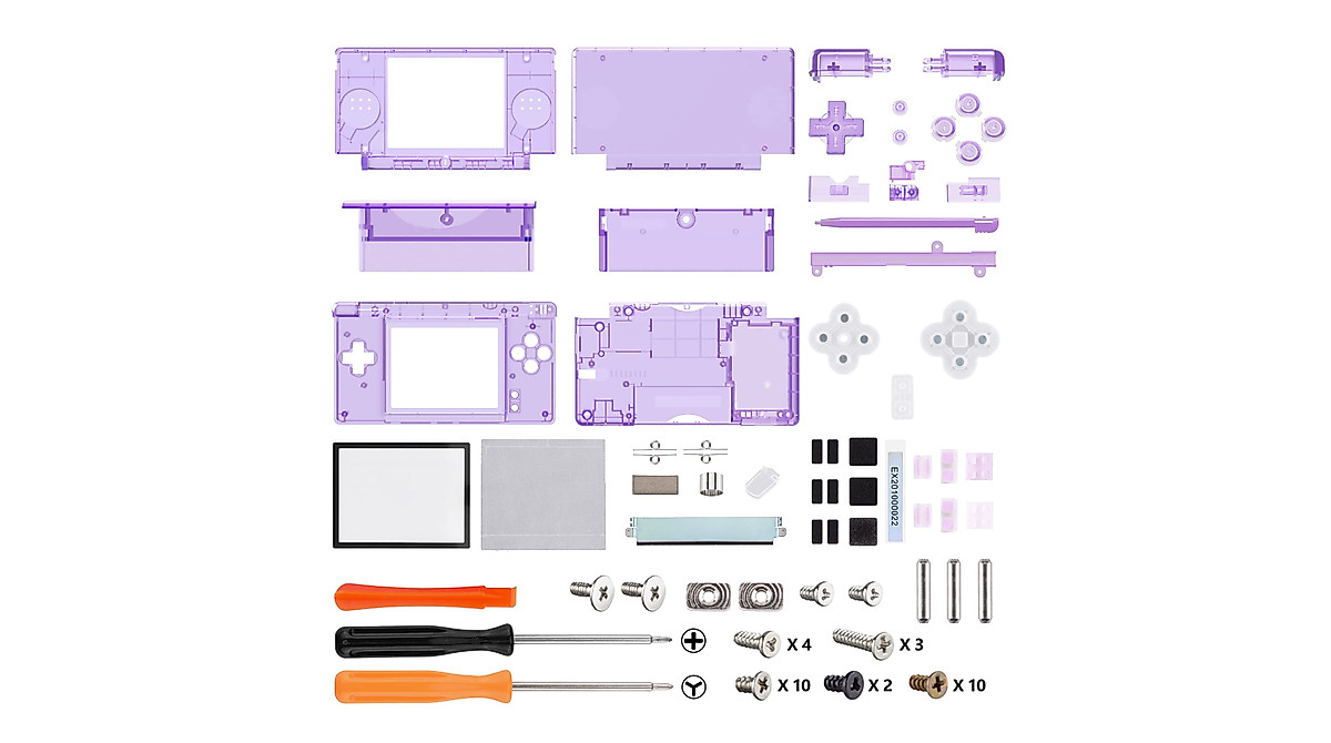 eXtremeRate Clear Atomic Purple Case for Nintendo DS Lite