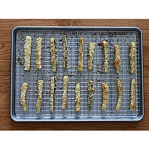USA Pan Half Sheet Bakeable Cooling Rack, Steel Nonstick Wire