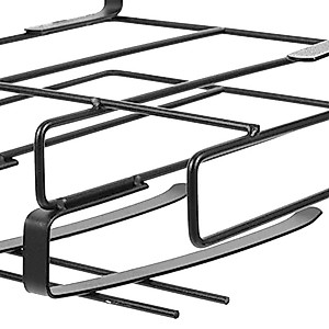 Luxshiny Under Cabinet Cutting Board Rack Stainless Steel Pot Lid Chopping Board Hanging Rack Pan Cover Holder Kitchen Storage Shelf Cabinet Organizer for Kitchen Black