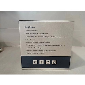 GGII Outdoor Rock Speaker - Solar Bluetooth Speaker, Wireless Bluetooth for Garden Patio Party, Waterproof, Solar Powered with Rechargeable Battery, Bluetooth Speakers with 7 Colors for All Seasons