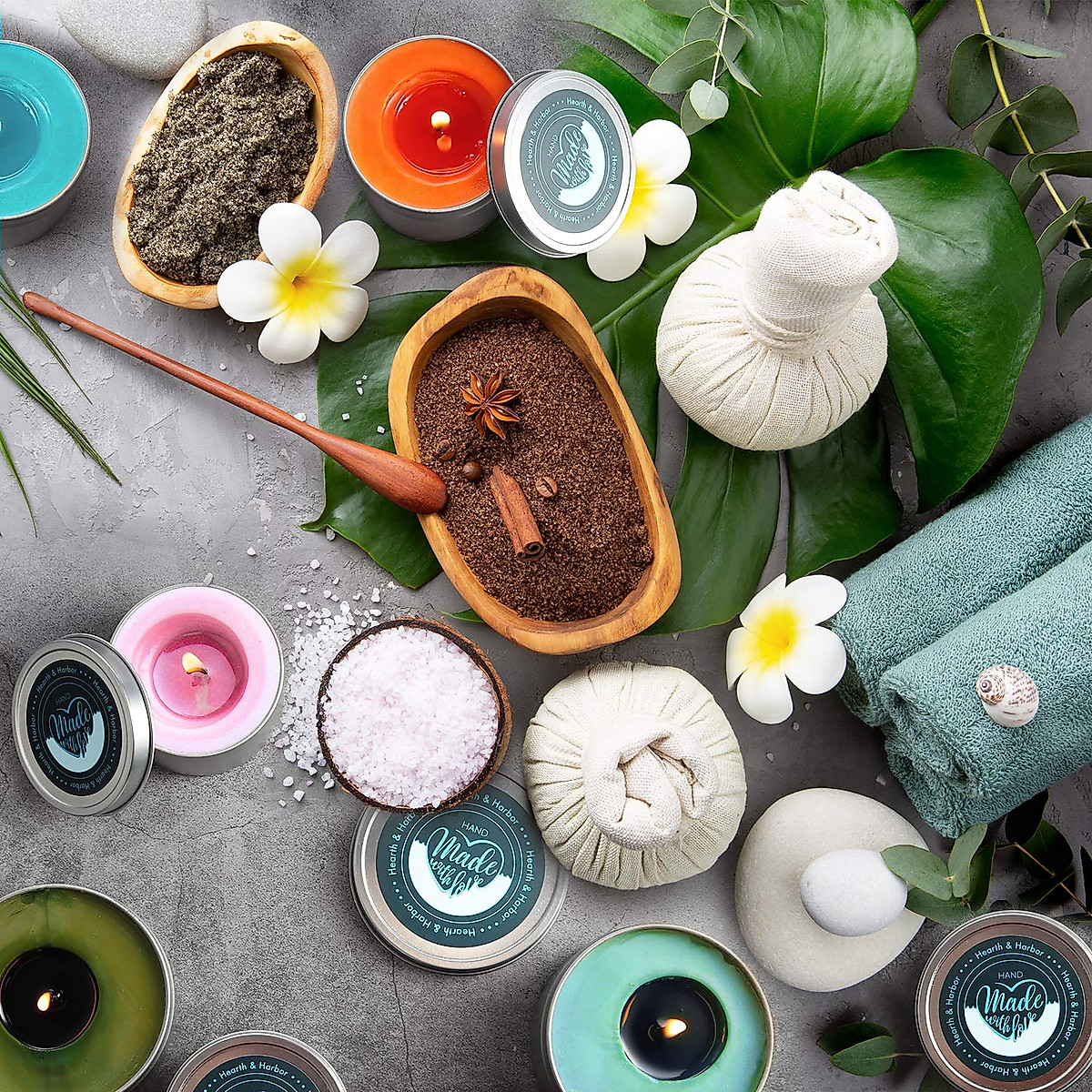 Hearth & Harbor Tin Candle Jars for Making Candles - DIY Candle Containers with Lids - Metal Candle Jars - Bulk Tins Storage for Candle (24, Stainless Steel)